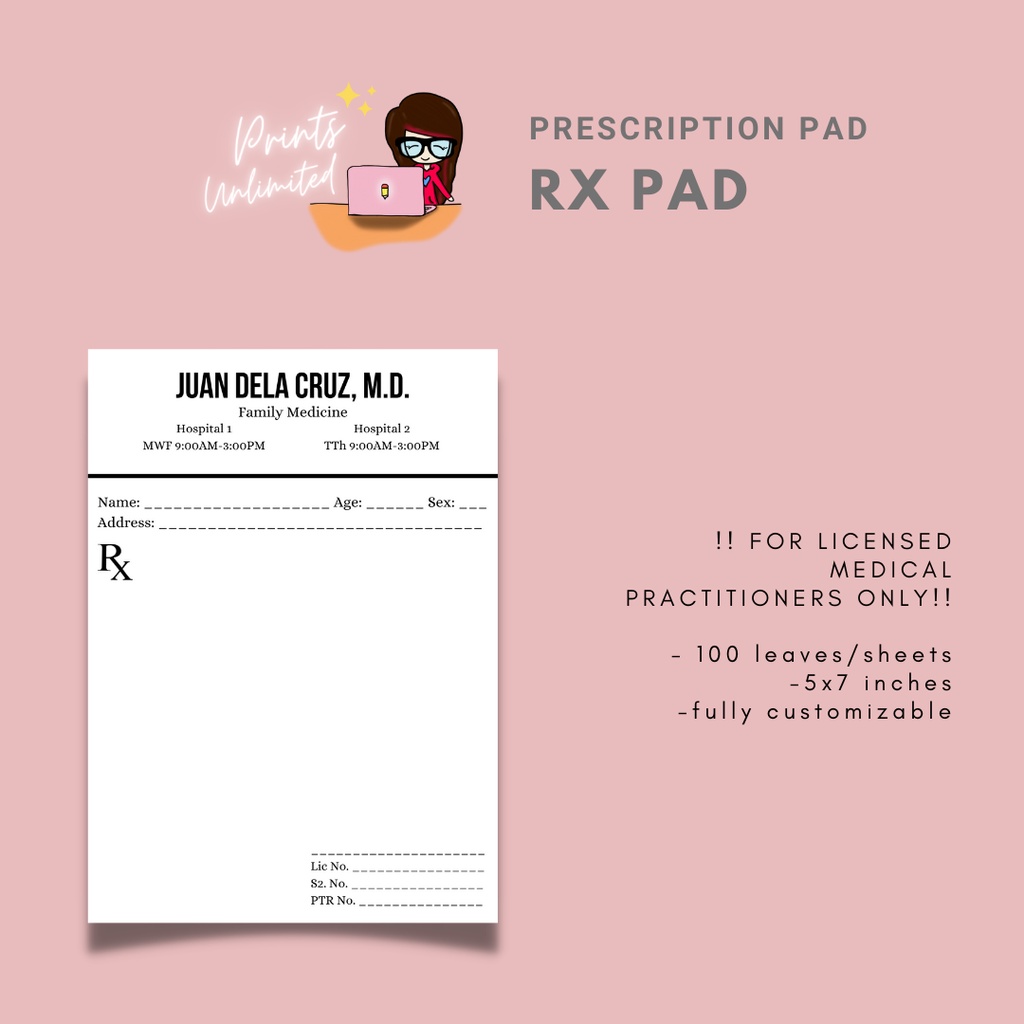 customized-prescription-pad-rx-pad-shopee-philippines