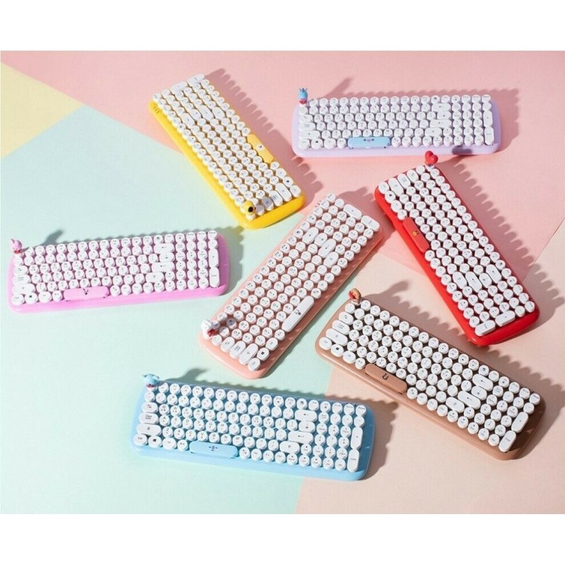BT21 Official Baby Wireless Retro Keyboard + Keycap Line Friends Royche Authentic Goods K-POP ...