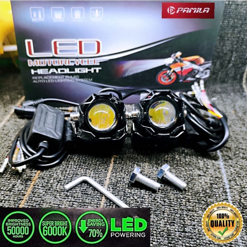 MINI DRIVING LIGHT V8 HIGH/LOW 4WIRES 5000LM White + yellow | Shopee ...