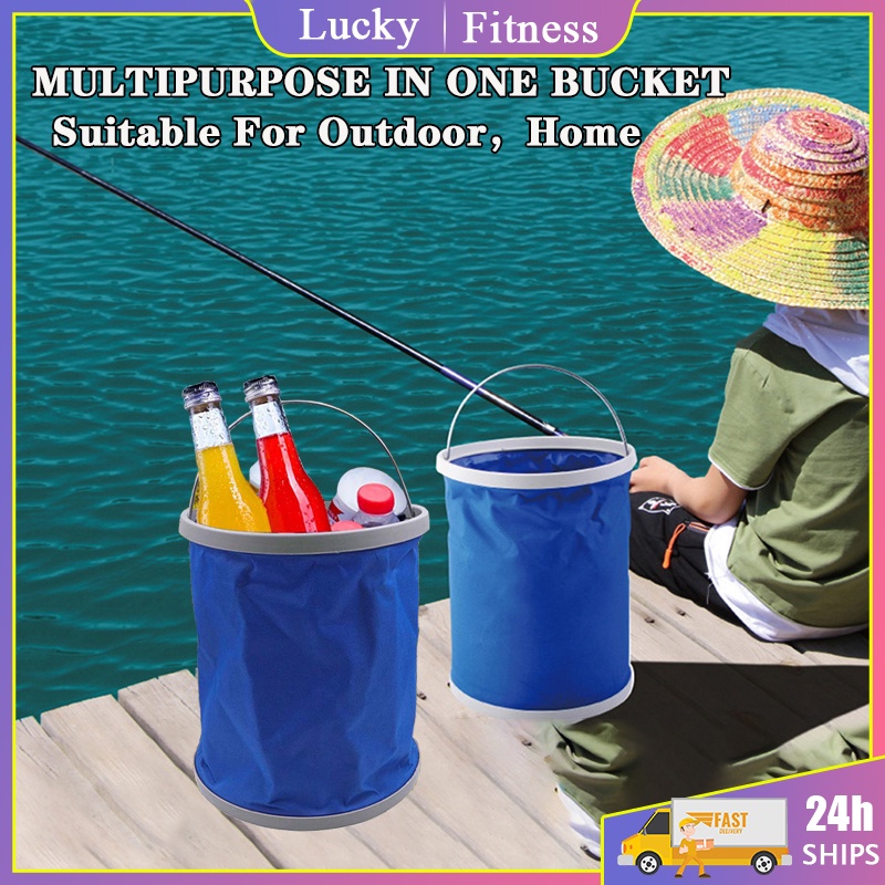 portable folding bucket outdoor camping beach fishing multifunctional ...