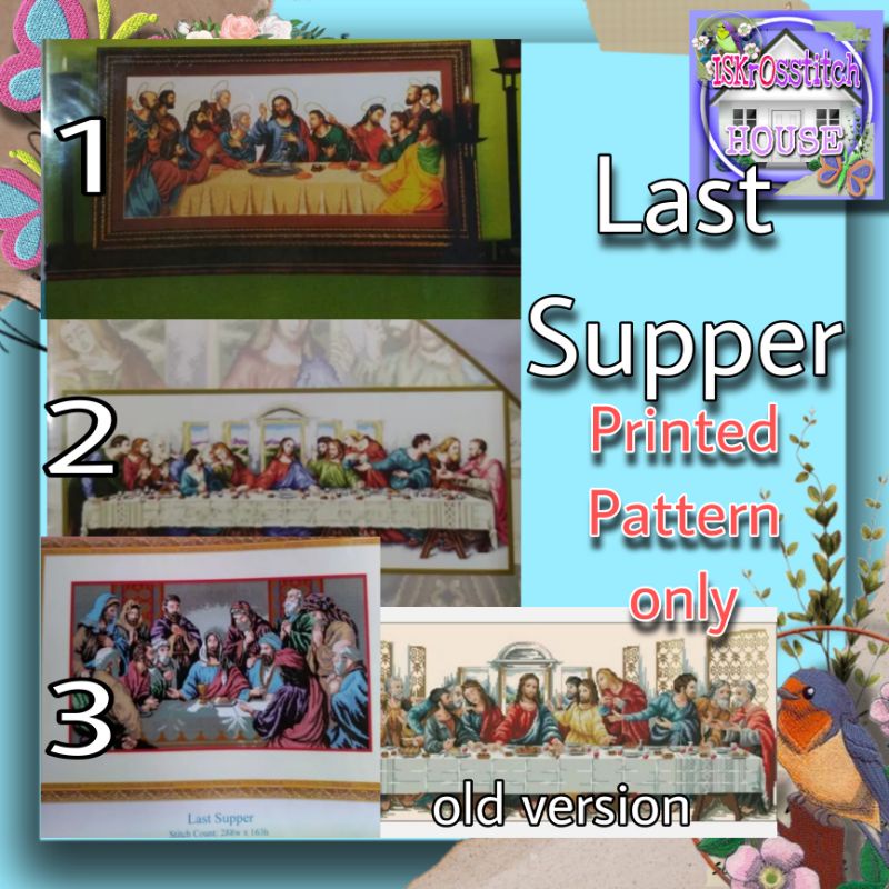 Last supper printed counted cross stitch PATTERN ONLY NOT STAMPED ...
