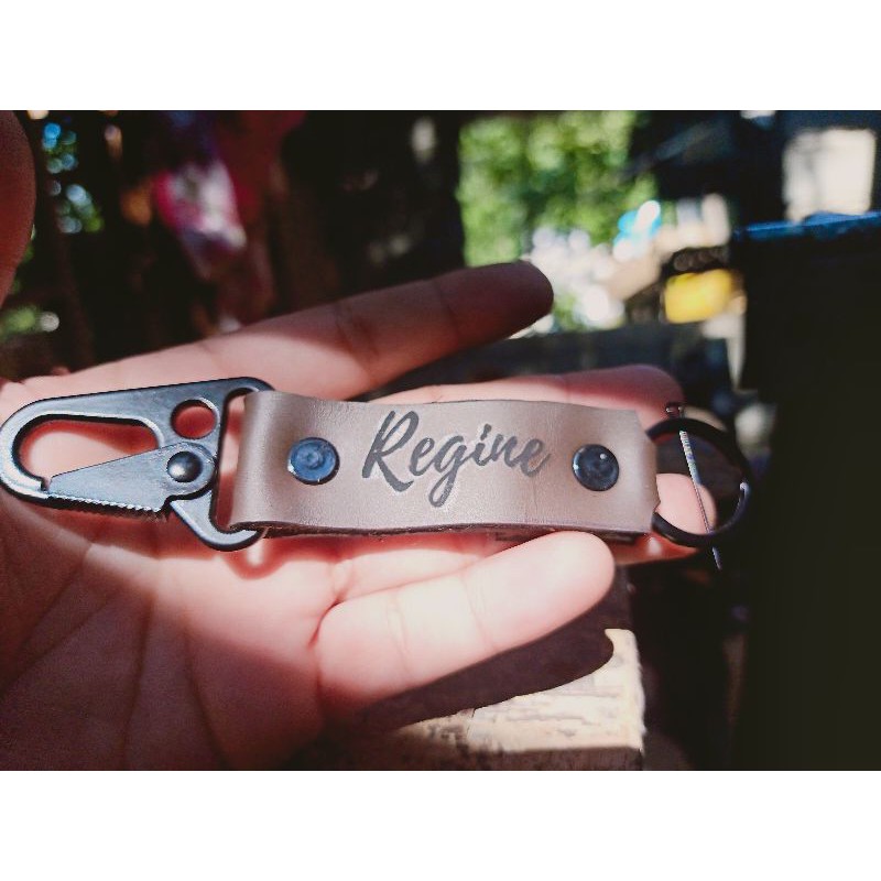 Personalized Choco Brown Pure Leather Keychain | Shopee Philippines