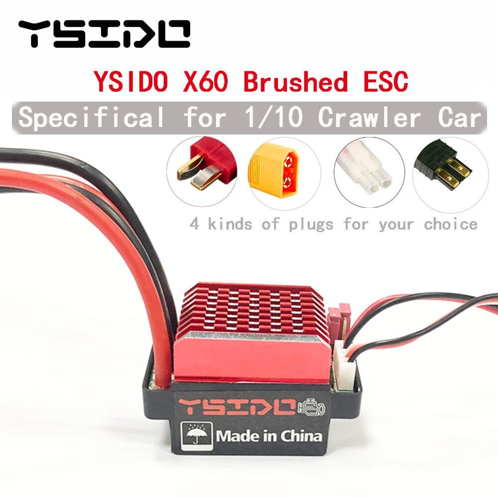 WaterProof 60A Brushed Electric Speed Controller ESC for RC 1/10 Car ...