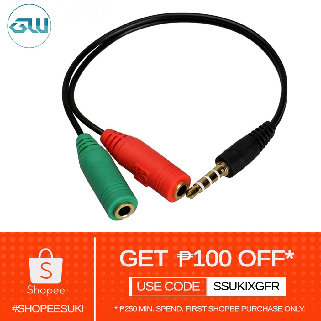 Gigaware 3.5mm Audio and Microphone Cable with Audio Adapter | Shopee ...