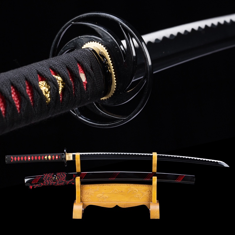 Plating Black Blade Handmade Swords 1045 Carbon Steel Japanese Katanas ...