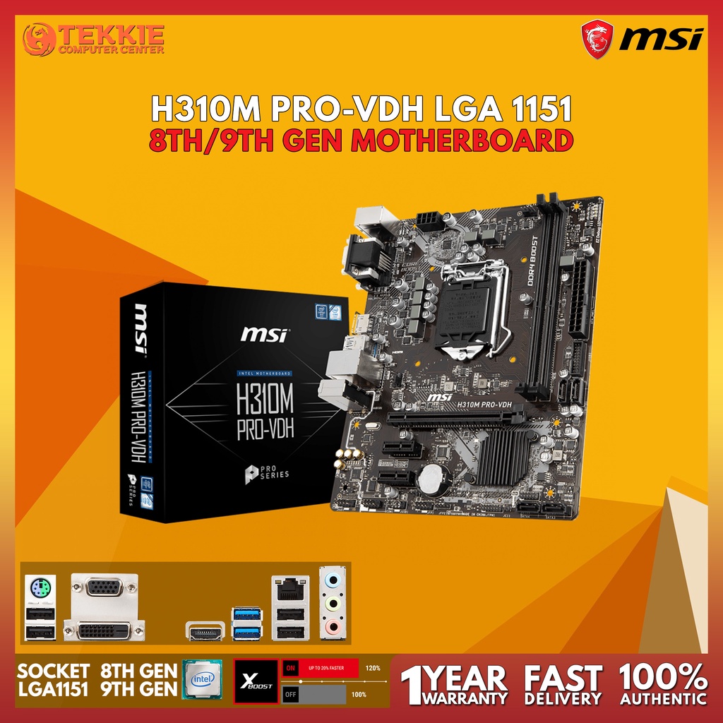 BRANDNEW MSI H310M Pro-VDH LGA 1151 Socket Intel Motherboard | Shopee Philippines