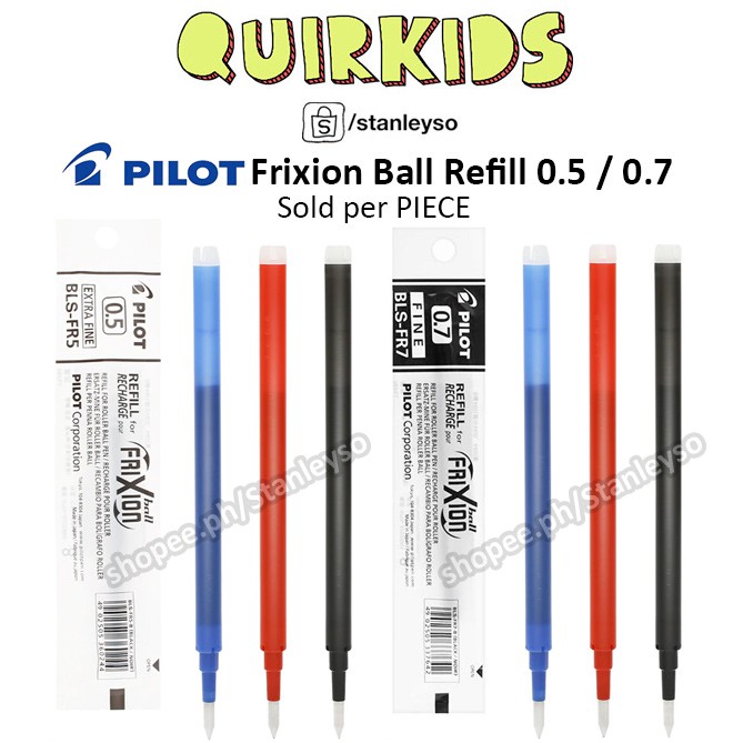 Pilot Frixion BALL Refill Erasable Pen Roller 0.5 / 0.7 mm | Shopee ...