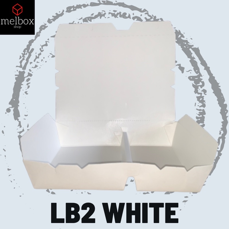 [50 pcs] 2 Division LB2 Take Out Meal Box White | Shopee Philippines