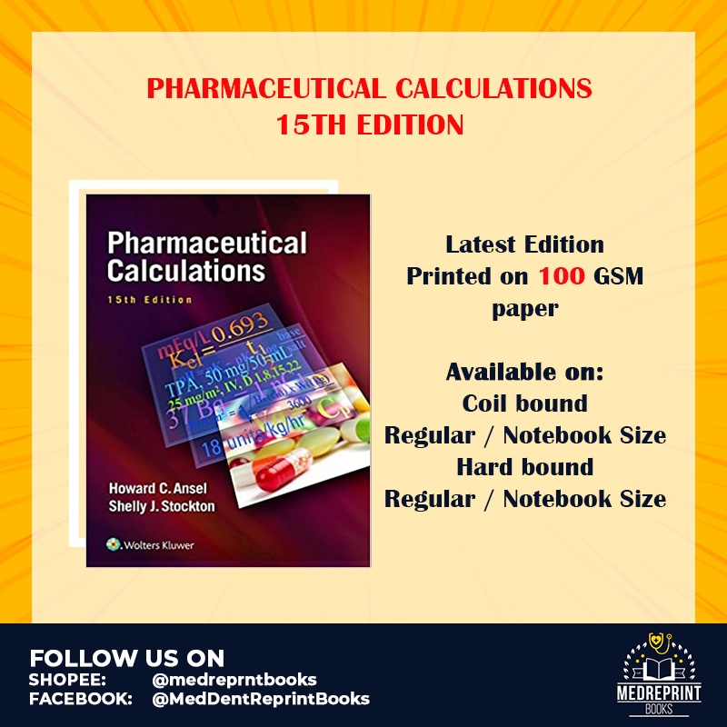 PHARMACEUTICAL CALCULATIONS 15TH EDITION Shopee Philippines
