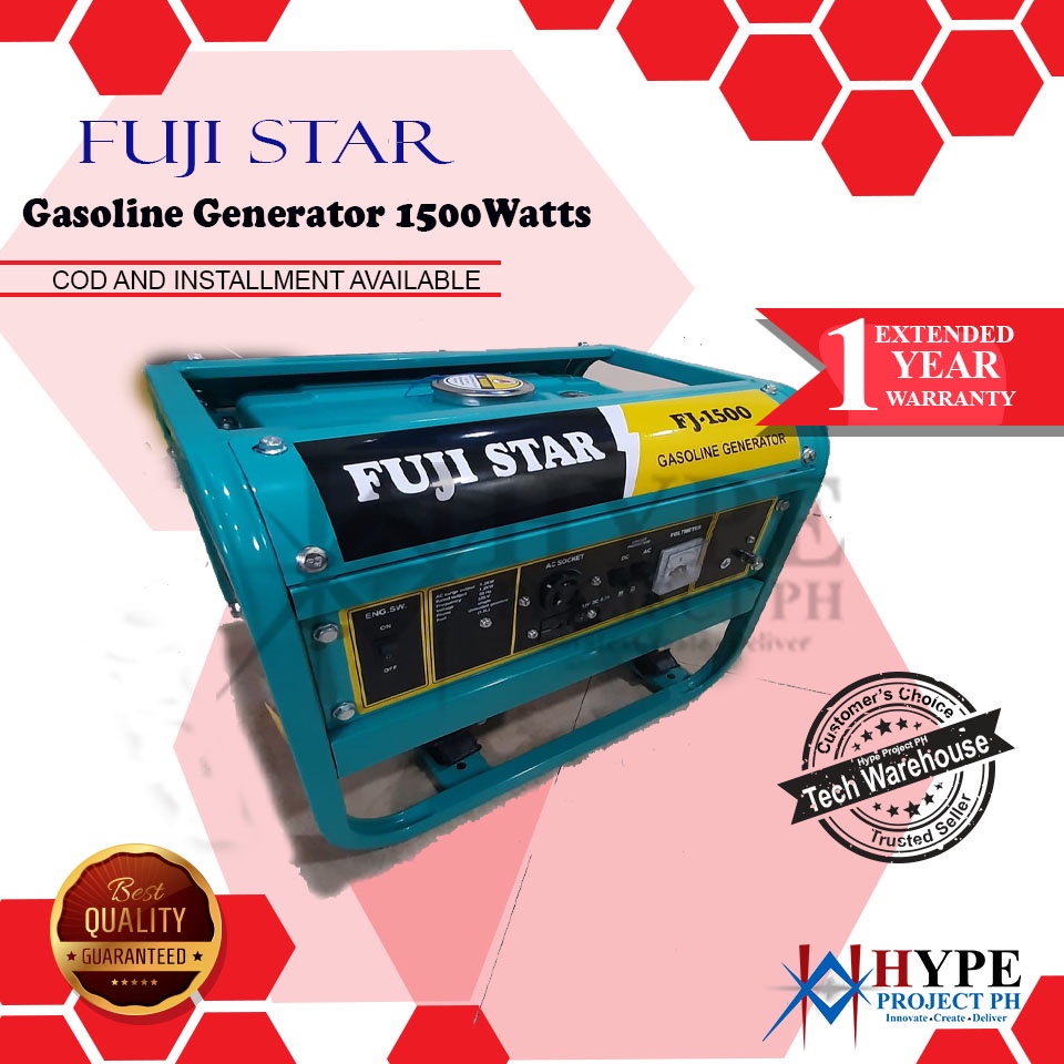 FUJI STAR Gasoline Generator 1500 Watts | Shopee Philippines