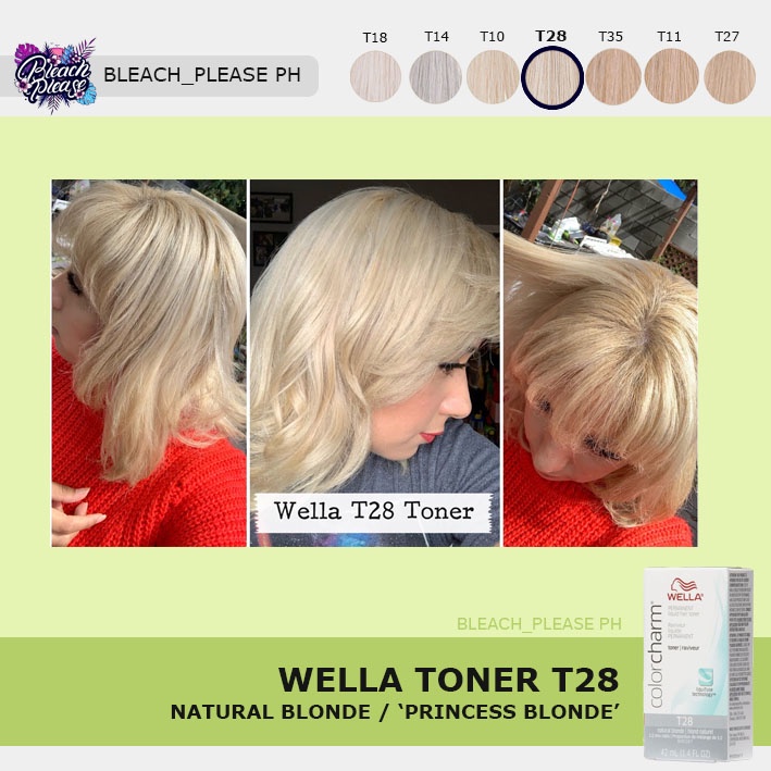 Wella T28 Hair Toner for Light / Natural Blonde Hair - Permanent Color ...