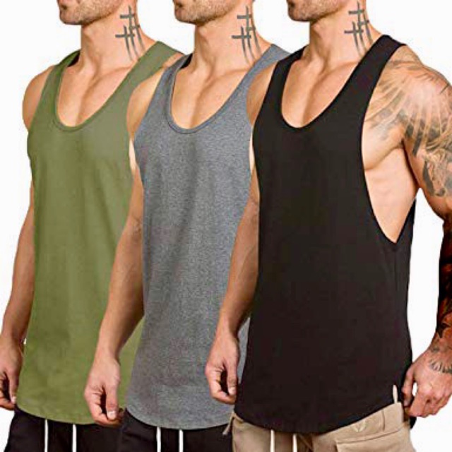 3X gym sando 3 pc workout sando tank tops stringer sleeveless Y shirt ...