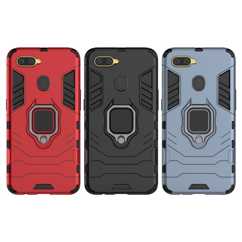OPPO A12 A12E Hybrid Armor Car Shockproof Magnetic Finger Ring Hard ...