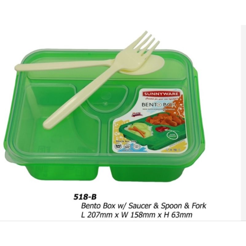 Sunnyware LUNCH BOX BENTO BOX Tupperware #518 B | Shopee Philippines