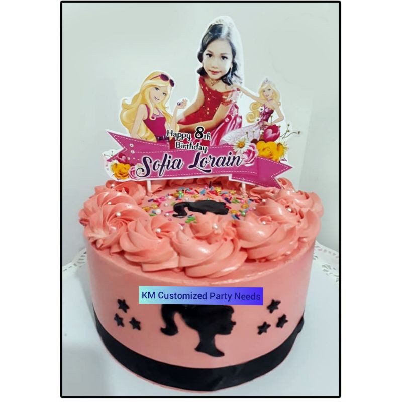 Barbie Customized Cake Topper with Photo and Name | Shopee Philippines