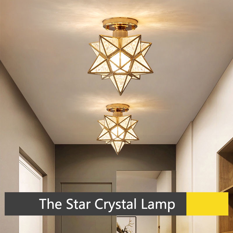 Star Crystal Ceiling Light Crystal Chandelier Aisle Lamp Corridor Porch ...
