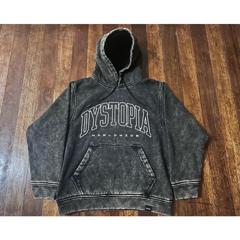 Dystopia® ‘Outline Acid Washed Hoodie’ Black Colorway | Shopee Philippines