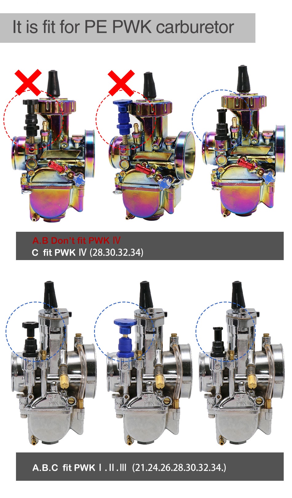Auto Manual Valve Control Switch for Keihin Carburetor PWK PE24 28 30 32 34 36 38 40 Throttle ...