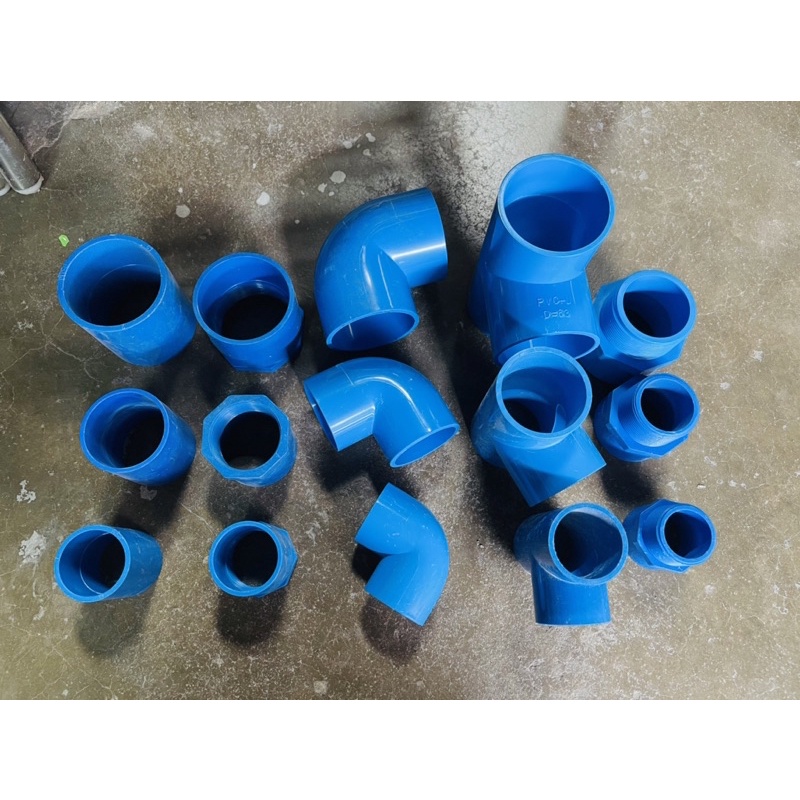 PVC Blue Fittings Male Adaptor Female Adaptor 11/4 11/2 2 | Shopee ...