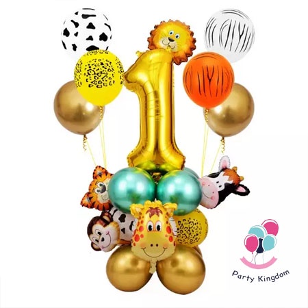 27pcs Jungle Safari Animal Theme Number Set Birthday Party Age Number ...