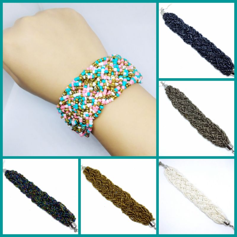 Woven Beads Fashion Bracelet in Different Designs (casual/tribal/native ...