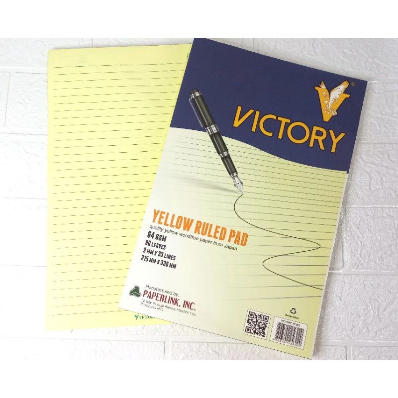 Victory Yellow Ruled Pad 90 Leaves | Shopee Philippines