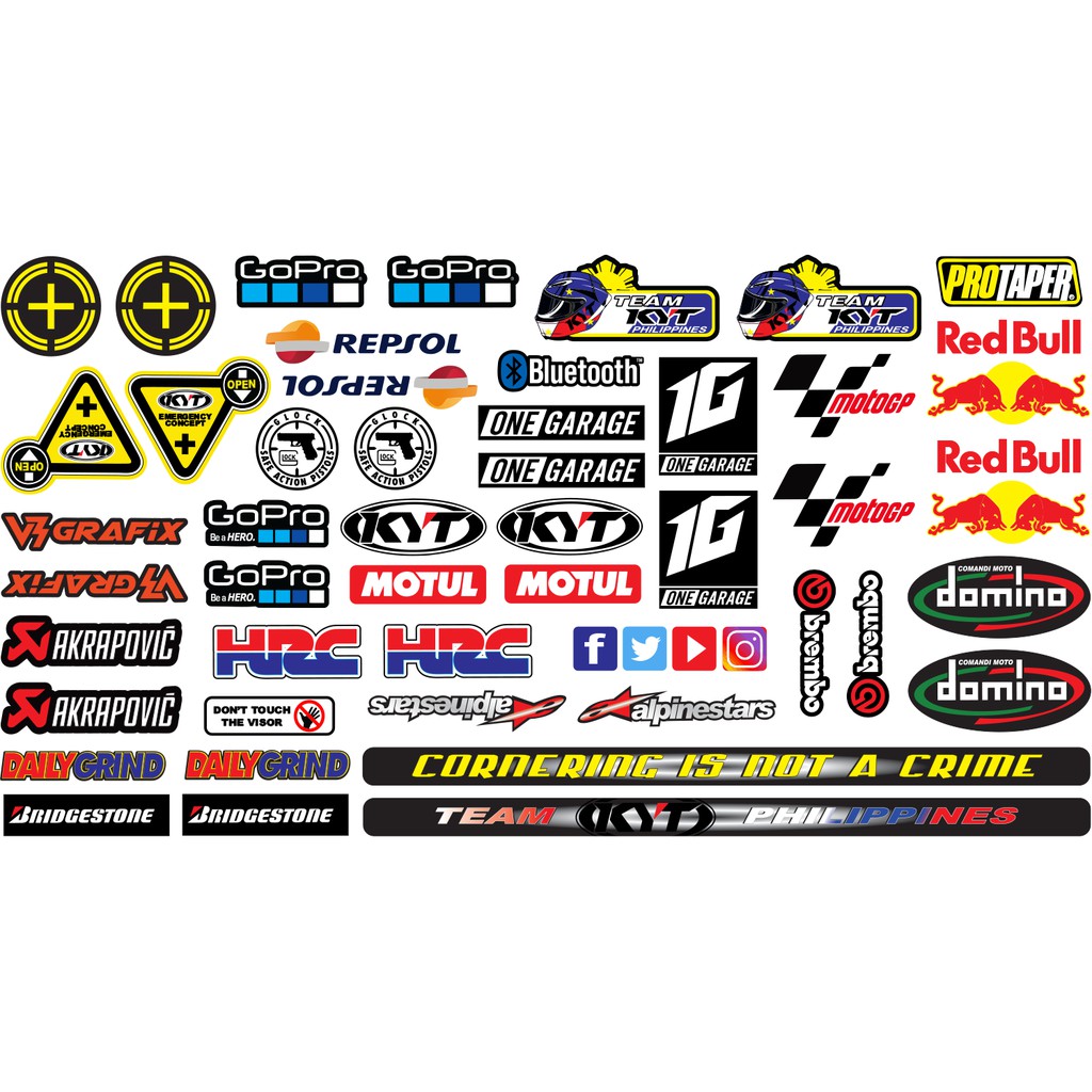 KYT HELMET VISOR STICKER DECAL SET WATERPROOF | Shopee Philippines