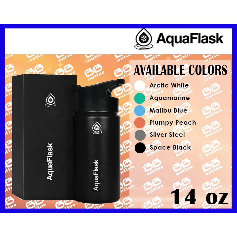 AQUAFLASK 14oz Wide Mouth Vacuum Insulated Stainless Steel Drinking ...