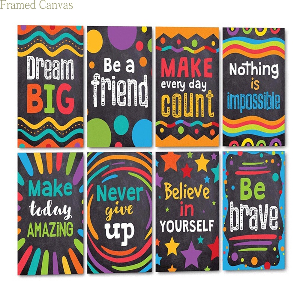Learning Poster Print Painting Cartoon English Inspirational Wall Art ...