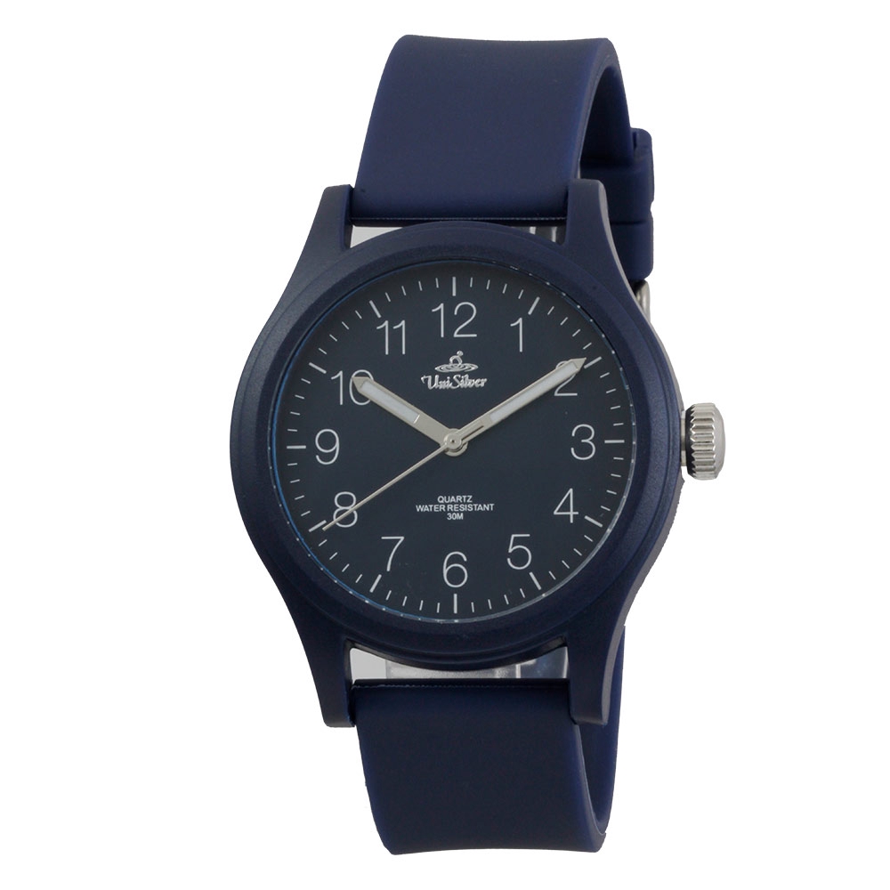 UniSilver TIME Men's Navy Blue Analog Rubber Watch KW3748-1004 | Shopee ...