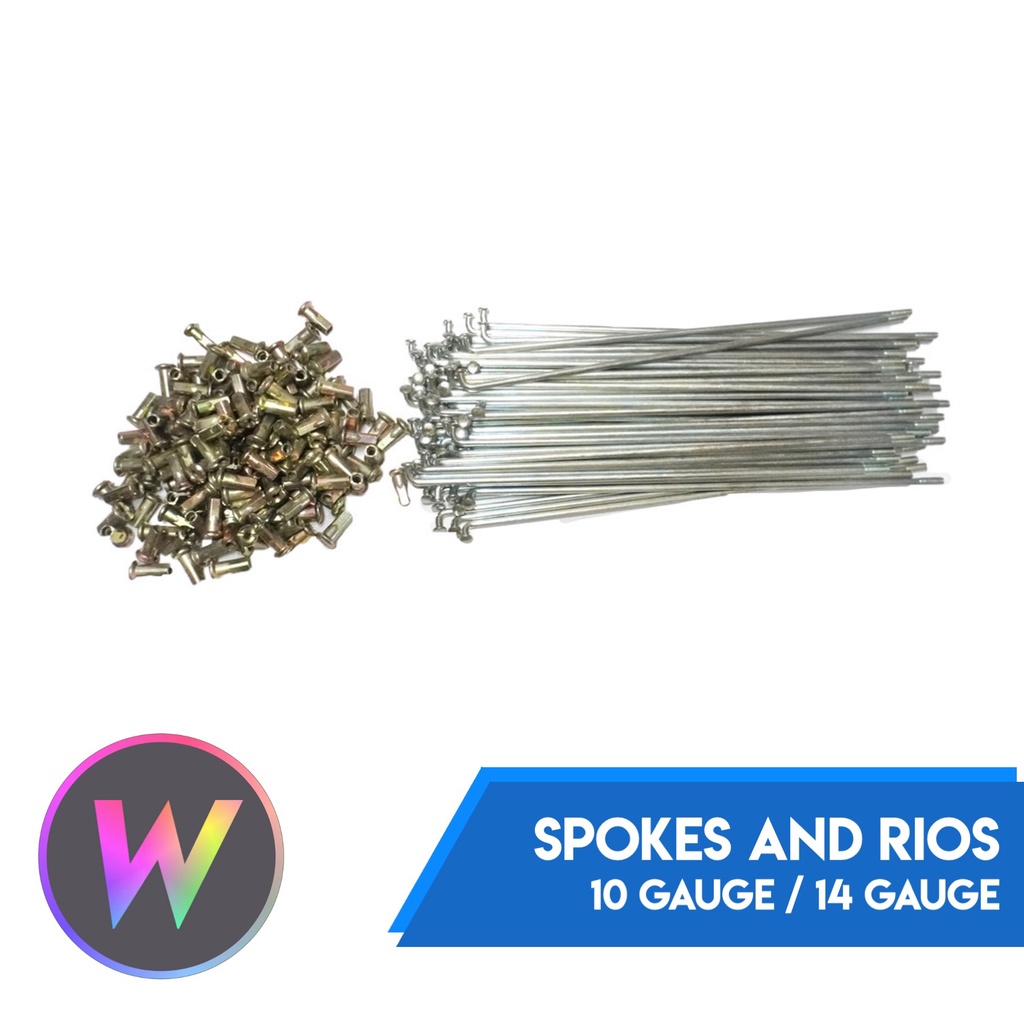Spokes and Nipple Rios For Bicycle (10 Gauge /14 Gauge) | Shopee ...