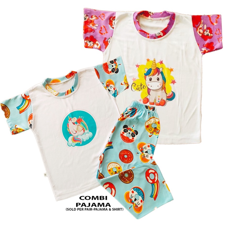 COMBI KIDS Pajama Set [TERNO T-Shirt] Sublimation Print | Shopee ...