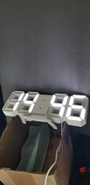 Modern Digital 3D White LED Wall Clock Alarm Clock12/24 Hour | Shopee ...