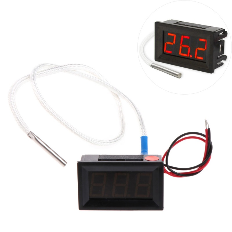 Digital Temperature Meter LED Display K-Type Thermocouple Temp Sensor ...
