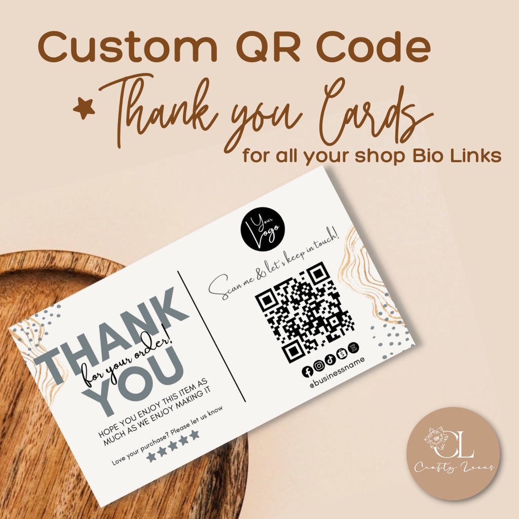 Personalized/Customized Thank You Card for any business with QR Code ...