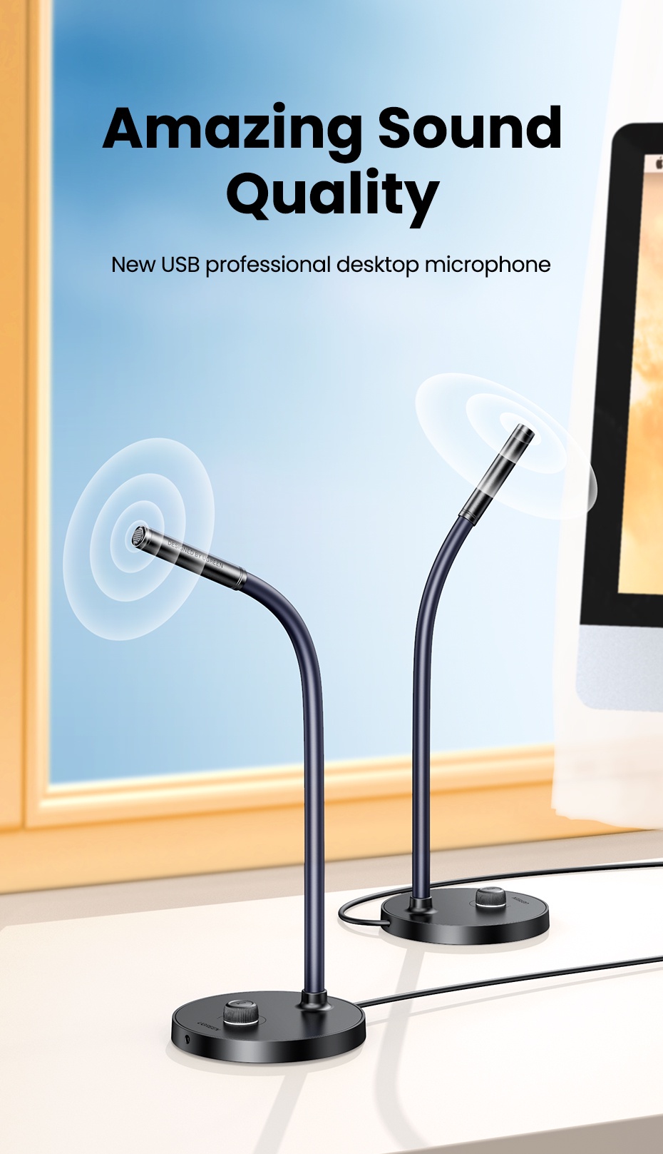 UGREEN USB Desktop Microphone Computer Desktop 60dB Noise Reduction ...