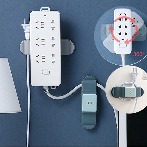 2Pcs Plug Hook, Fixer Power Strip Holders Seamless Punch Free Plug ...