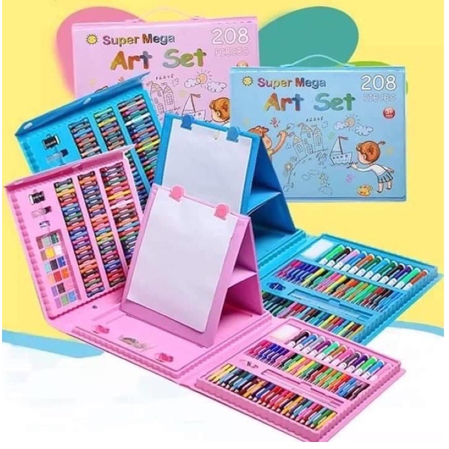 208PCS Kids Drawing Kit Children Painting Art Set Watercolored Pens ...