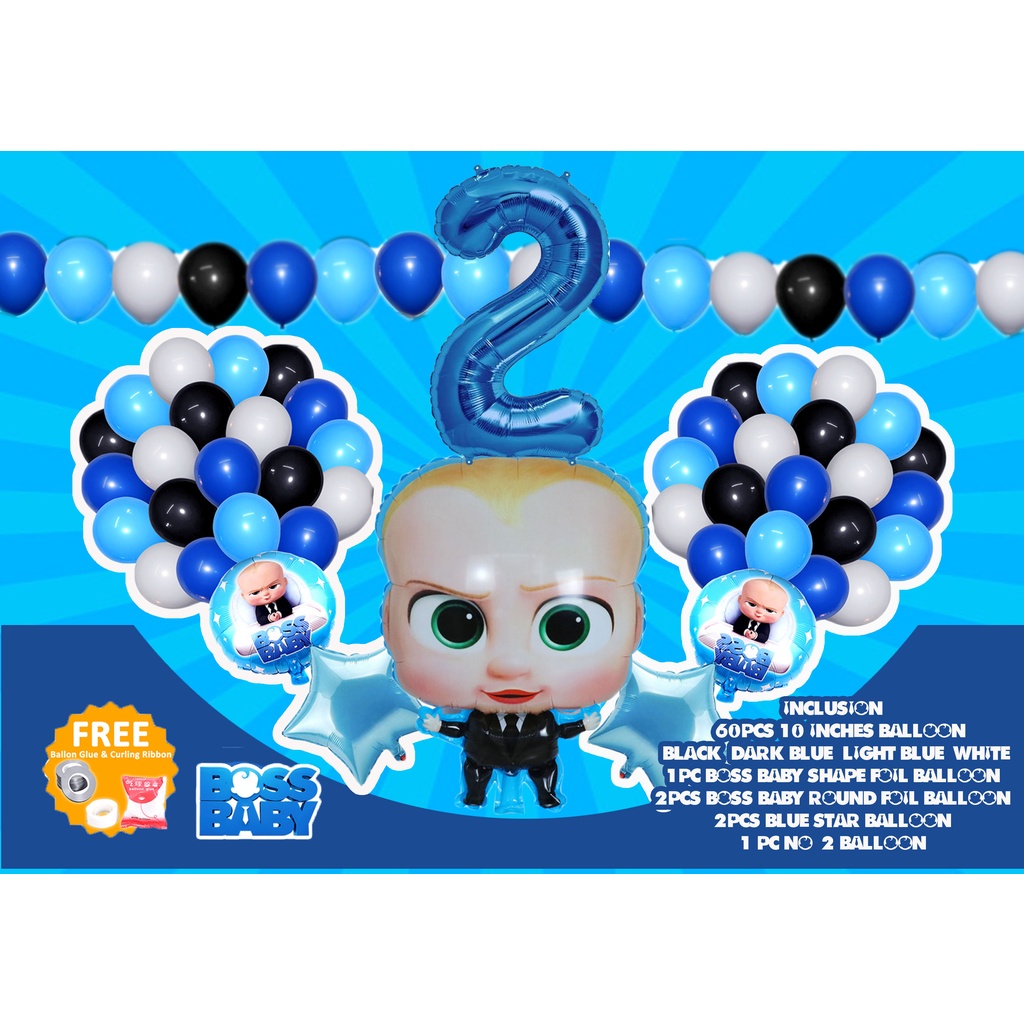 65pcs Boss Baby Balloon set With No. 2 Foil Balloon | Shopee Philippines