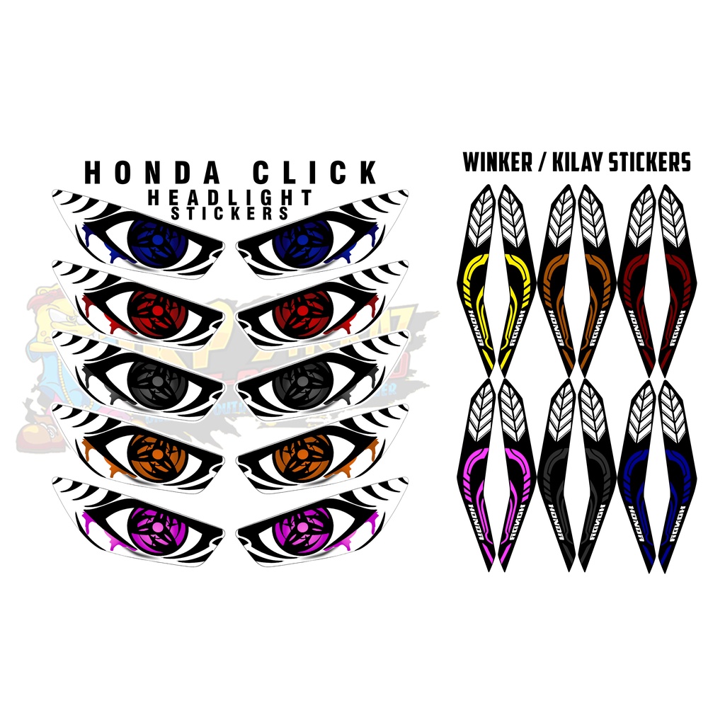 Honda Click v2 Sharingan Headlight and Winker Kilay Sticker ...