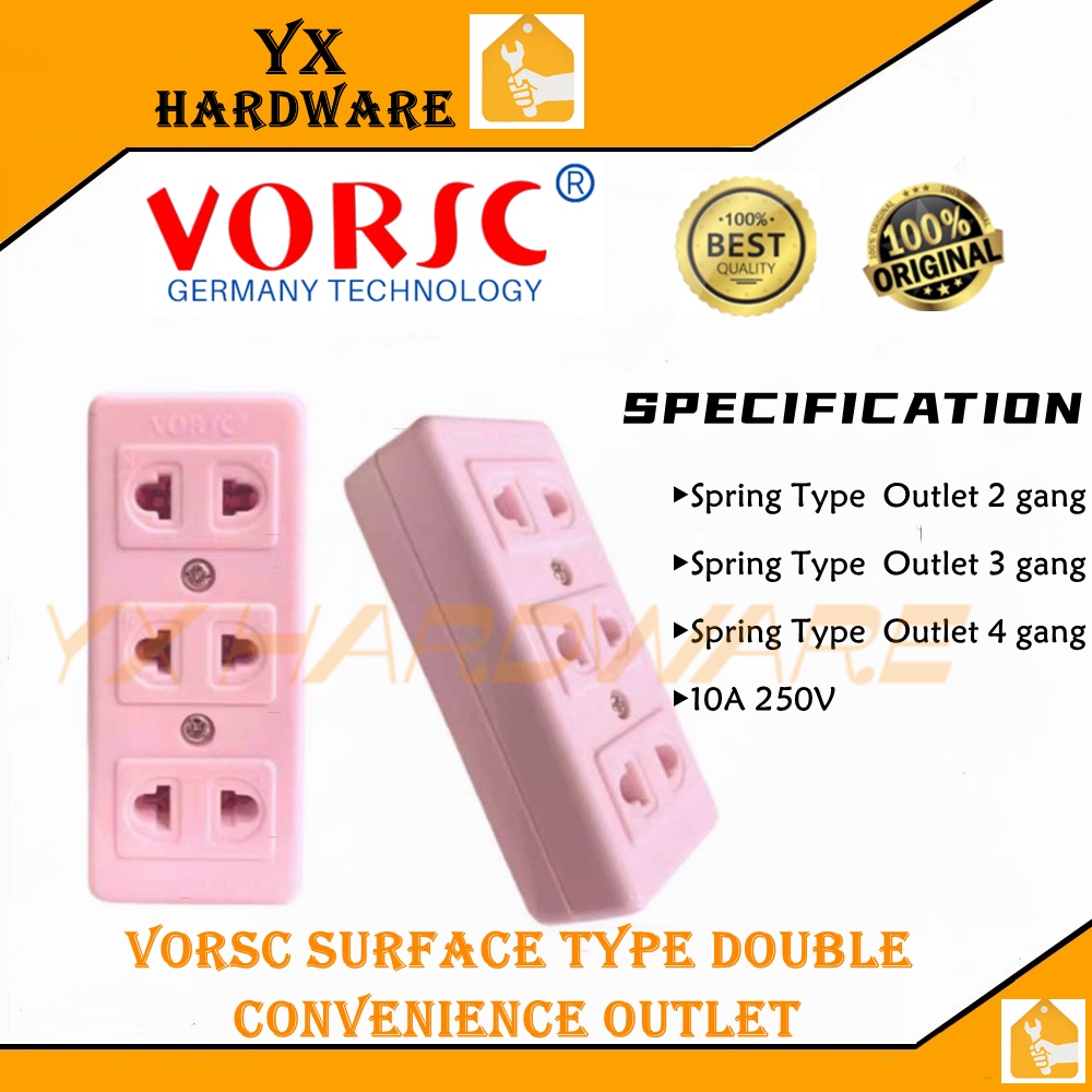 VORSC Surface Type Double Triple Quadruple Convenience Outlet | Shopee ...