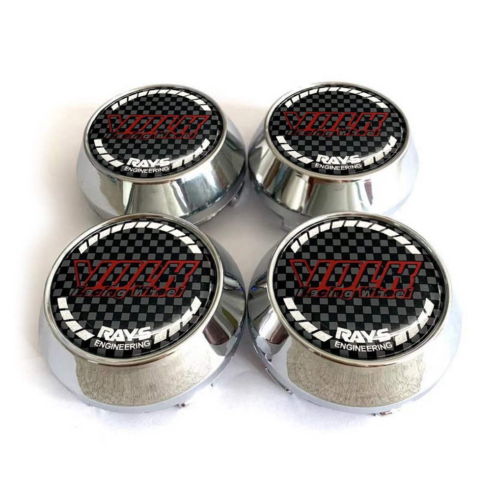 4pcs 60/64/65/68/69MM Car Wheel Center Caps Red Logo Fit for Rays Volk ...