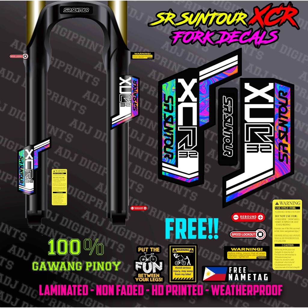 SR Suntour XCR 32 Fork Decal Stickers With Freebies | Shopee Philippines