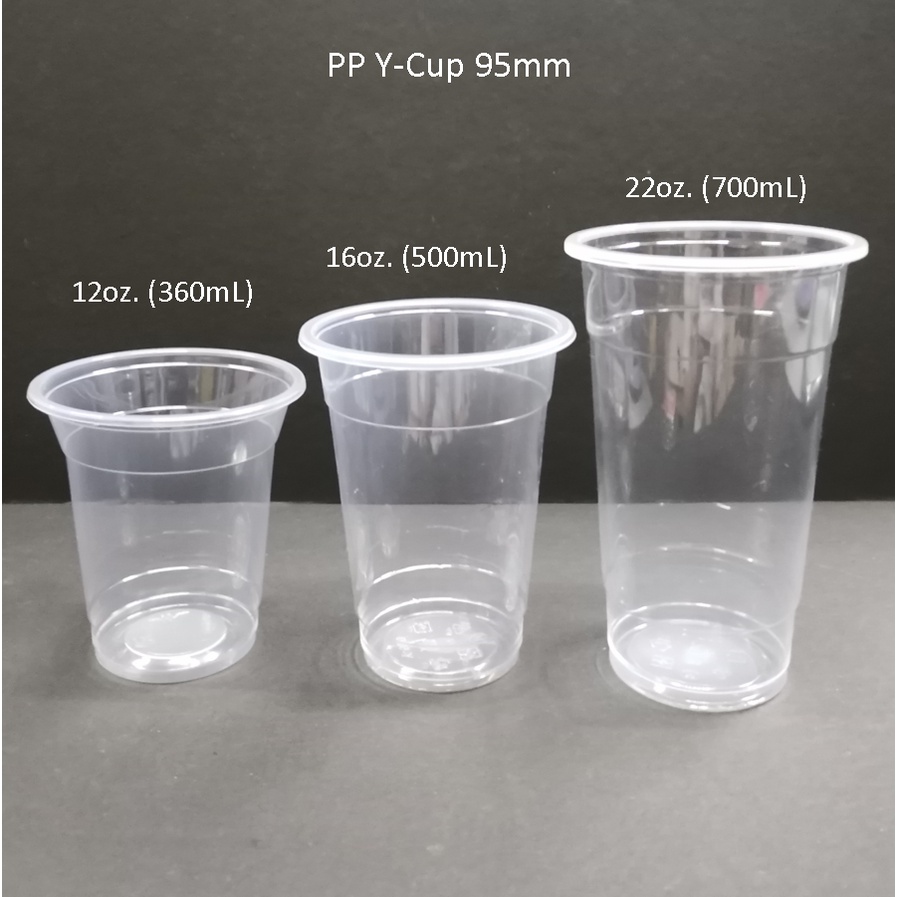 Y-cups Y cup 95mm Milk tea cups 3 sizes 12oz 16oz 22oz (360mL 500mL 700mL) 50 pcs per set PP ...