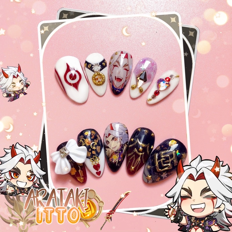 Cozynailsph Genshin Impact Arataki Itto nails | Shopee Philippines