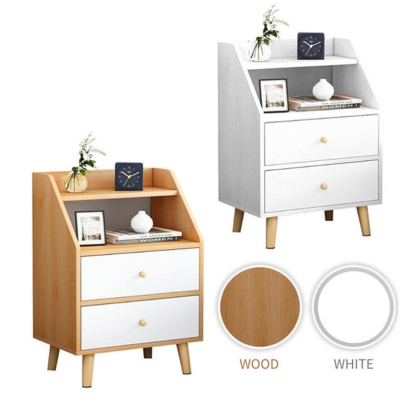 Modern Wooden Elegant 2 Layer Bedside Table Nightstand Coffee Side ...
