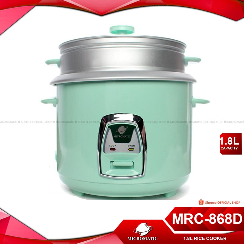 Micromatic MRC-868D Rice Cooker 1.8L Good for 10-12 Persons_Green ...