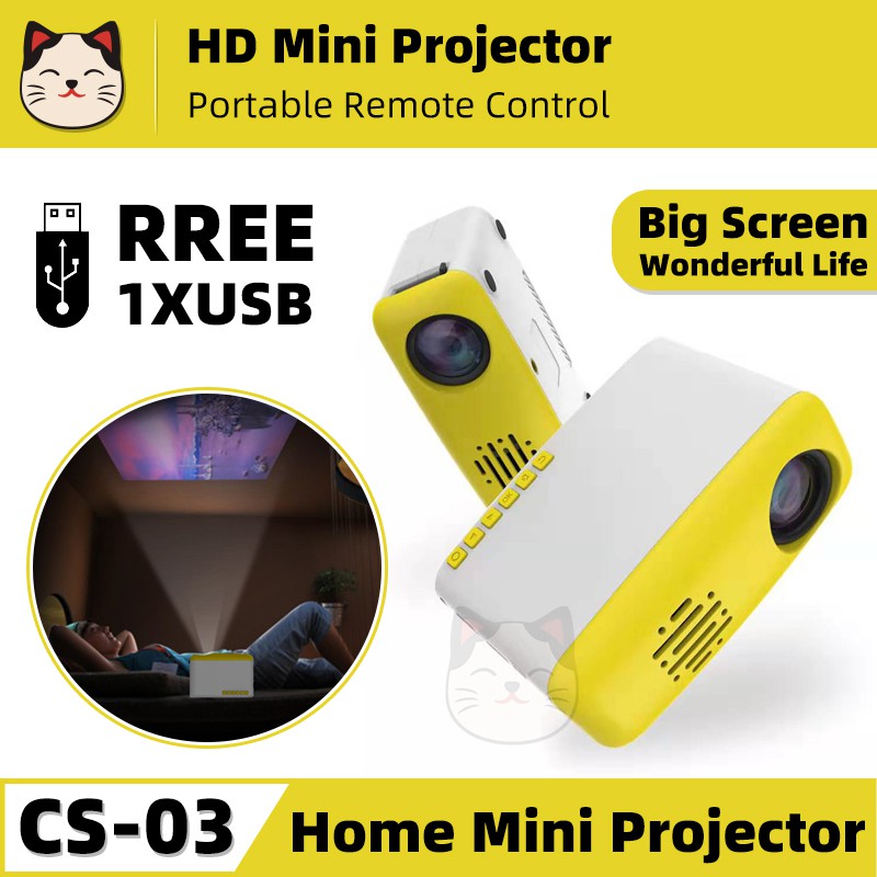 CS-03 HD Portable Remote Control Micro LED Projector/Home Mini ...