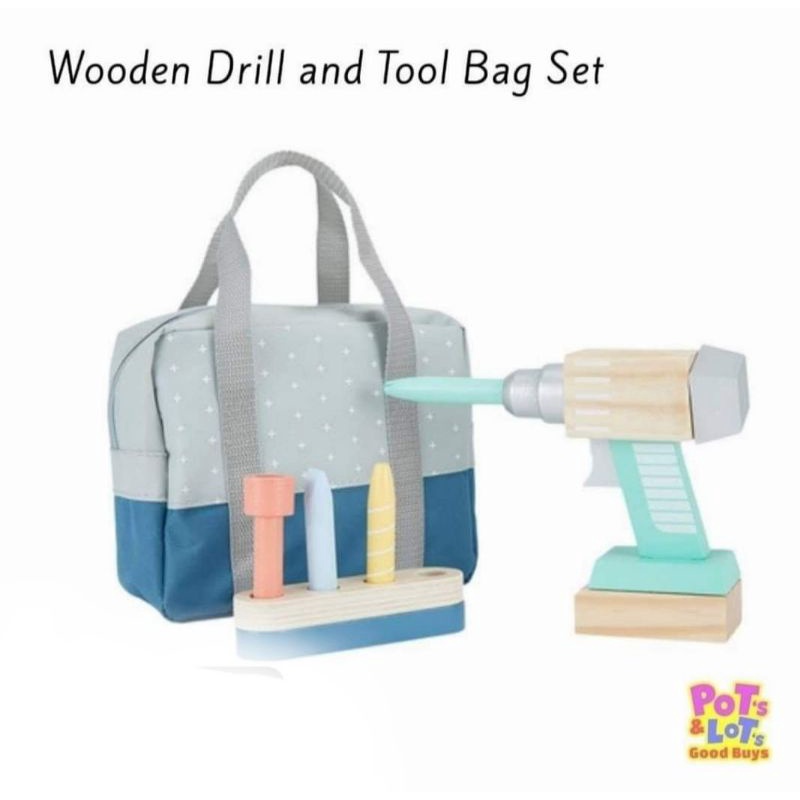 Anko Wooden Toy Wooden Drill and Tool Bag | Shopee Philippines