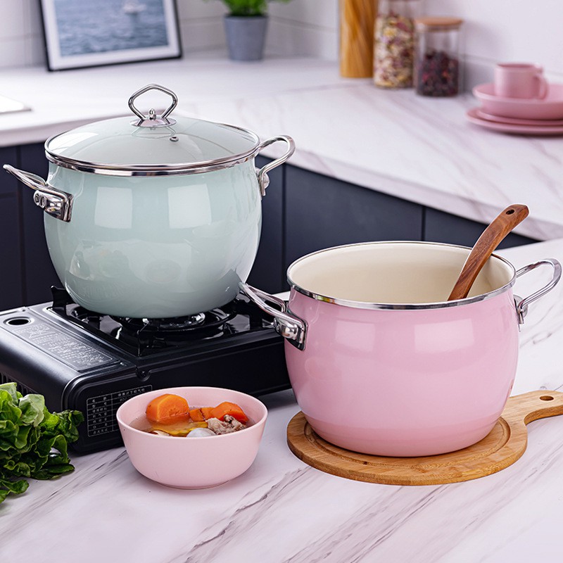 Non-stick Enamel Soup Pot Household Milk Pot Boiling Soup Pan Kitchen ...